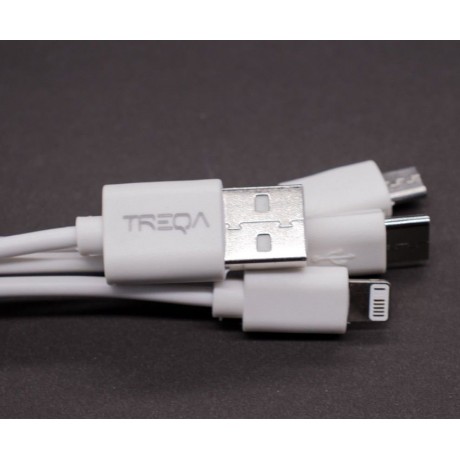 TREQA CA-820 2.1A 3u1 Micro-TypeC-iOS USB Kabal 1.2m